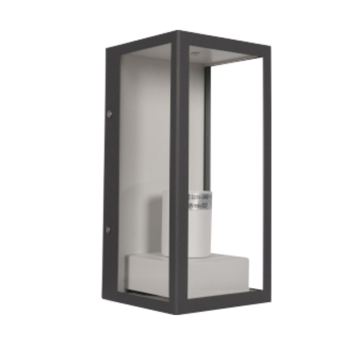 Modern Lantern Cuboid Wall Lamp Upward Base Grey&White Clear Glass E27 ...